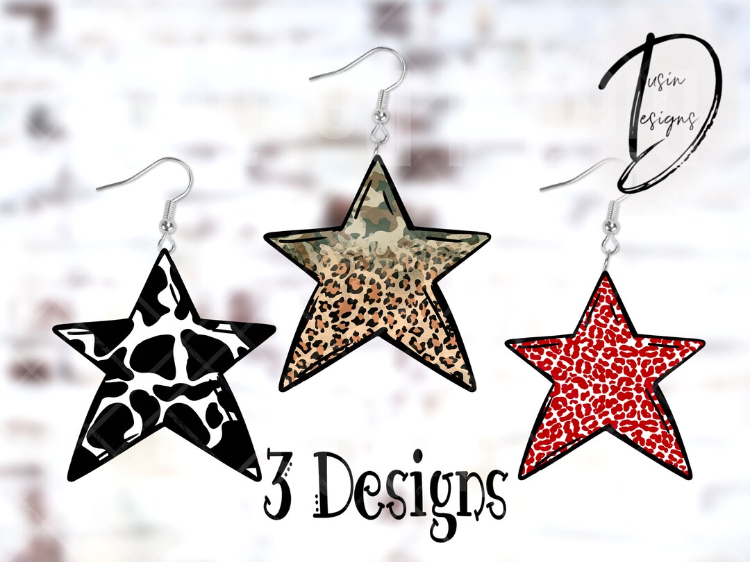 Star Png, Cow Print, Camo Print, Leopard Print Star - Etsy