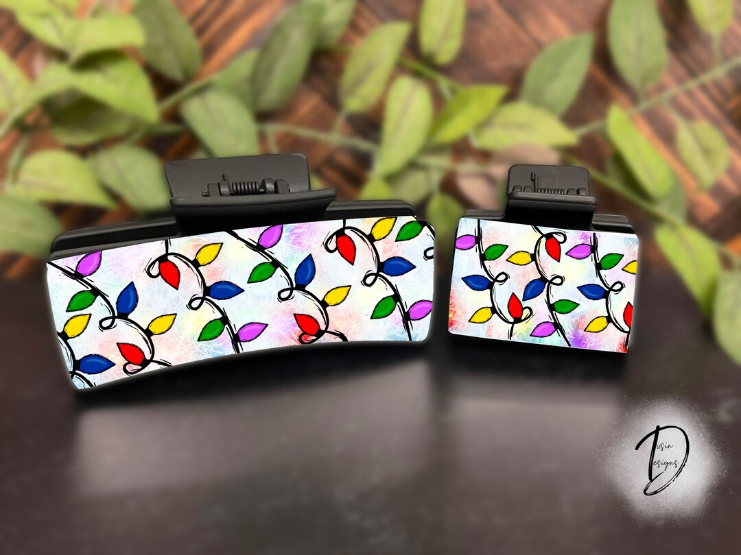 Christmas Lights Claw Clip PNG, Claw Clip Png, Hair Clip Png, Christmas ...