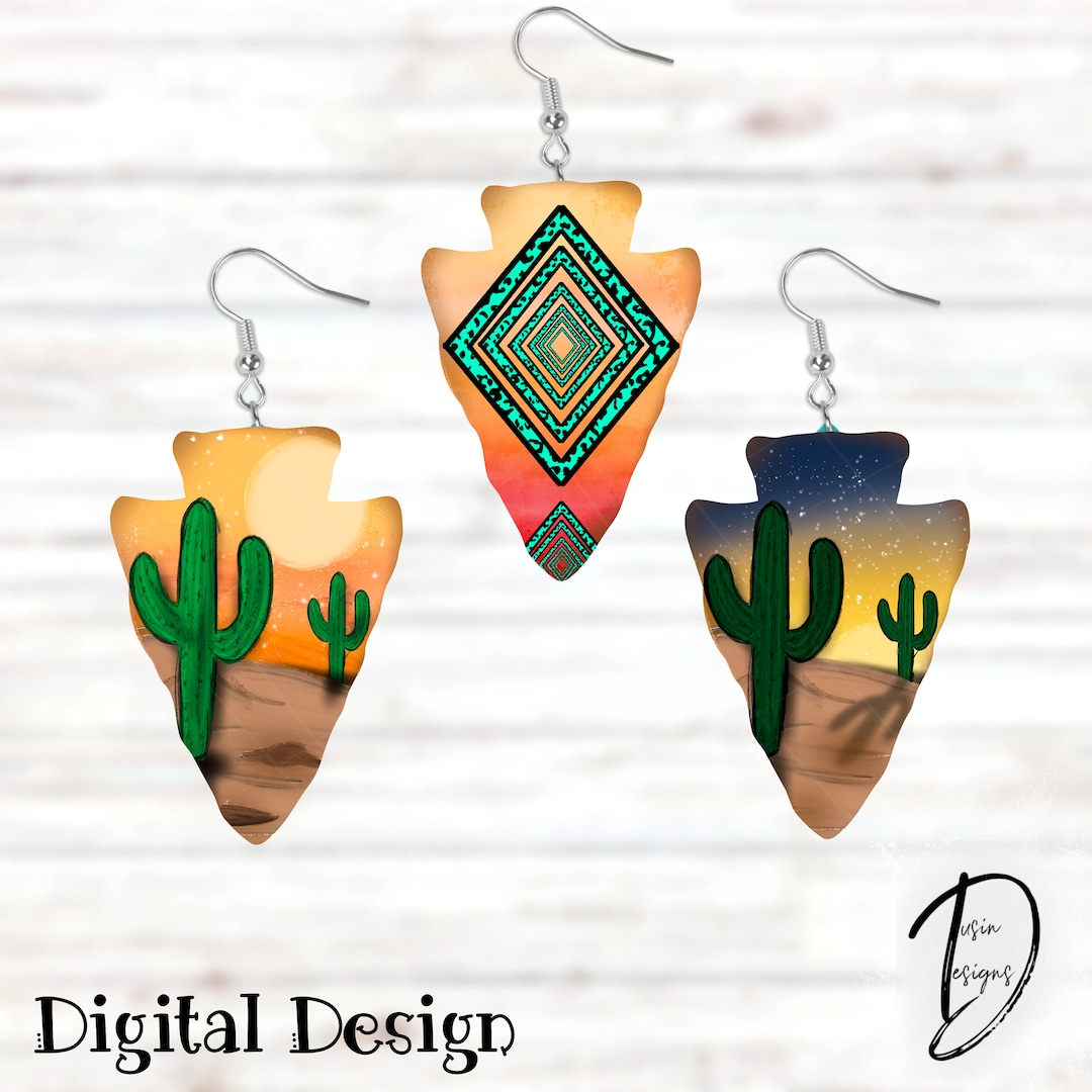 Cactus Western Arrow Png, Western Pattern, Western Arrowhead, Arrowhead ...