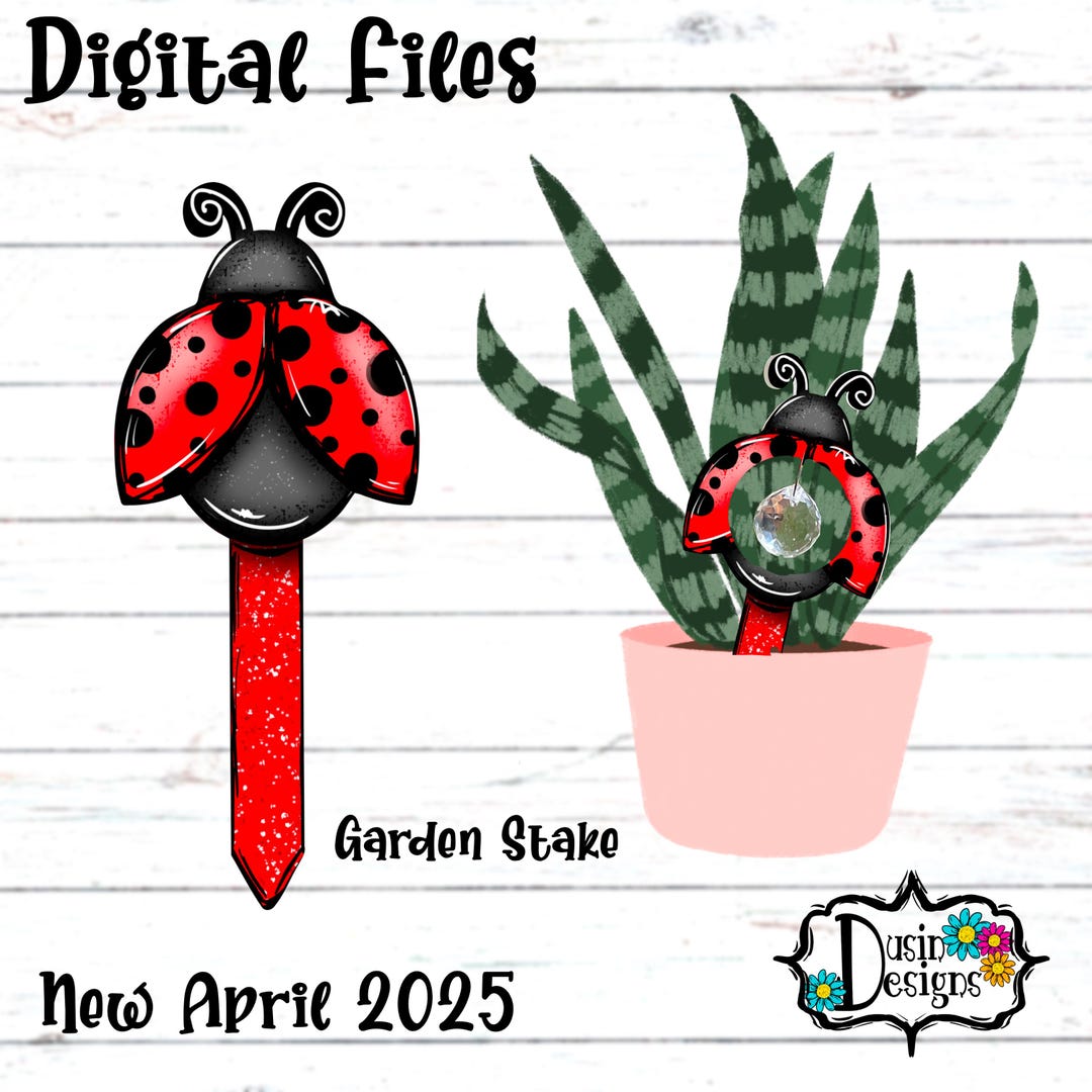 Lady Bug Garden Stake, Garden Stake, Lady Bug PNG, Garden Stake, Garden ...