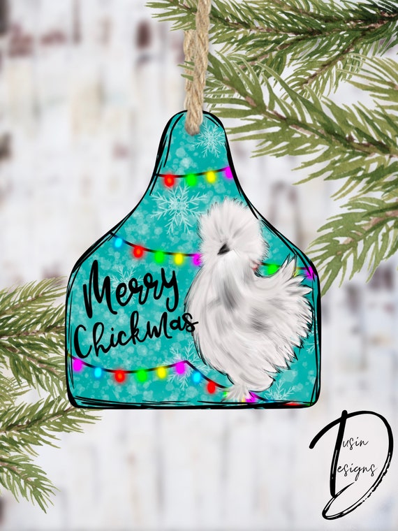 Merry Chickmas Silkie Chicken Christmas Ornament Christmas - Etsy