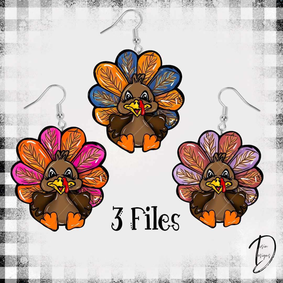 Turkey Earring PNG, Turkey Png, Turkey Door Hanger, Thanksgiving Turkey ...