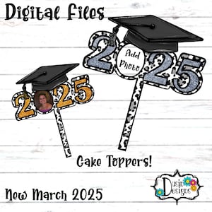 Glitter Graduation Cake Topper PNG 2025, Graduation 2025 PNG ...