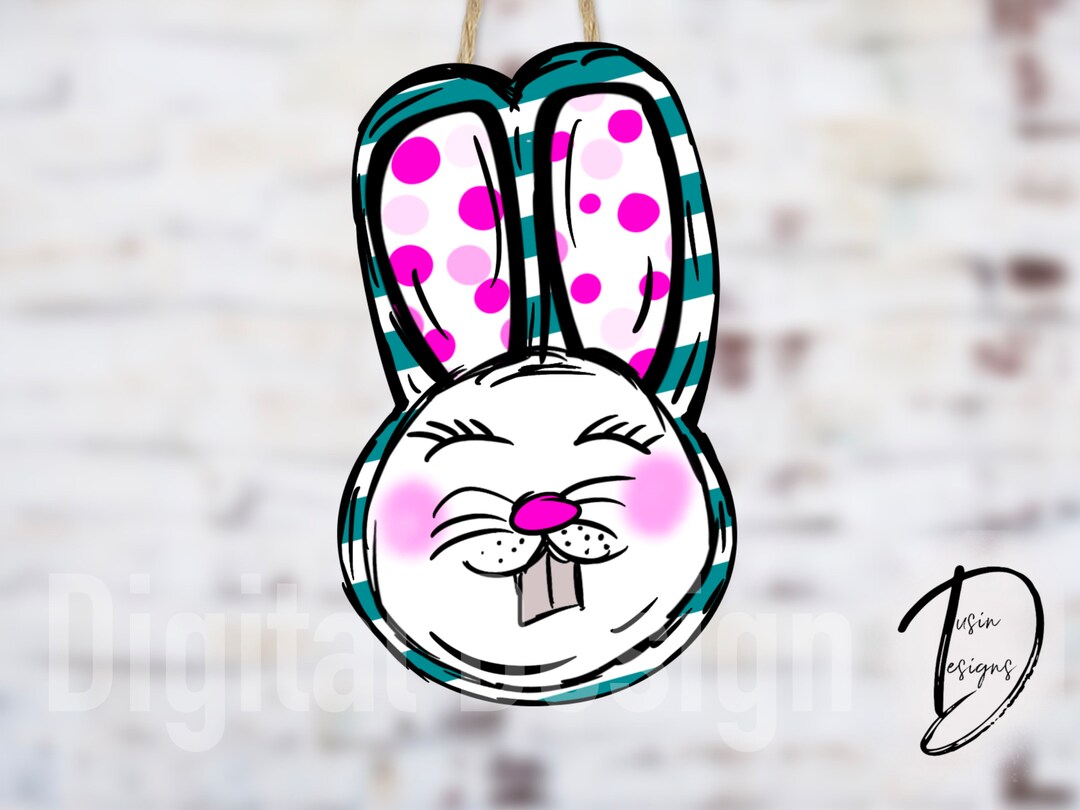 Bunny Head PNG, Cute Bunny Head, Bunny Head Door Hanger, Bunny Earrings ...