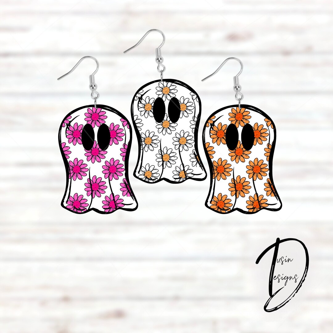 Floral Ghost, Ghost Earring Png, Ghost Face PNG, Ghost Door Hanger - Etsy