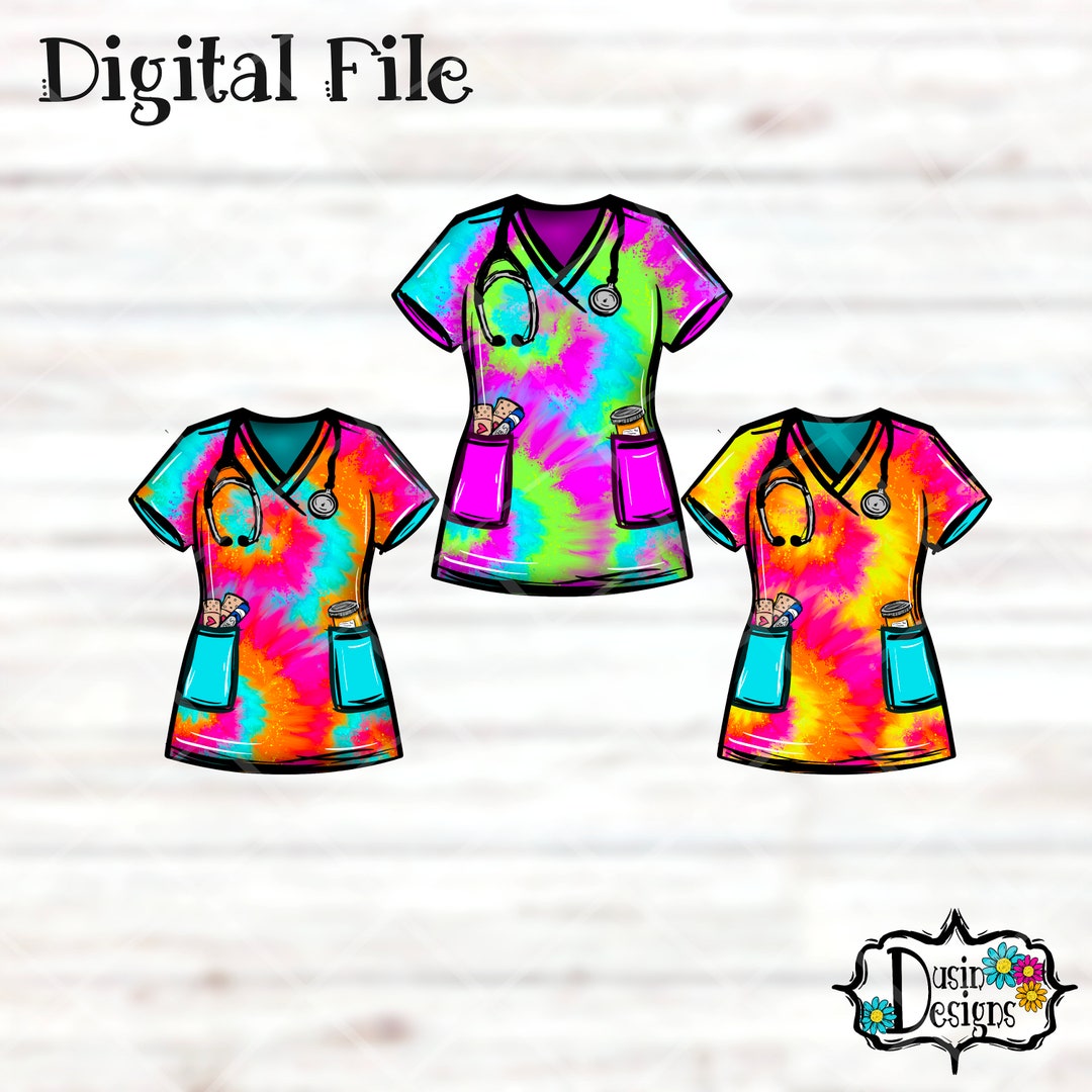 Tie Dye Scrub PNG, Scrub PNG, Scrub Earrings, Scrub Badge Reel - Etsy
