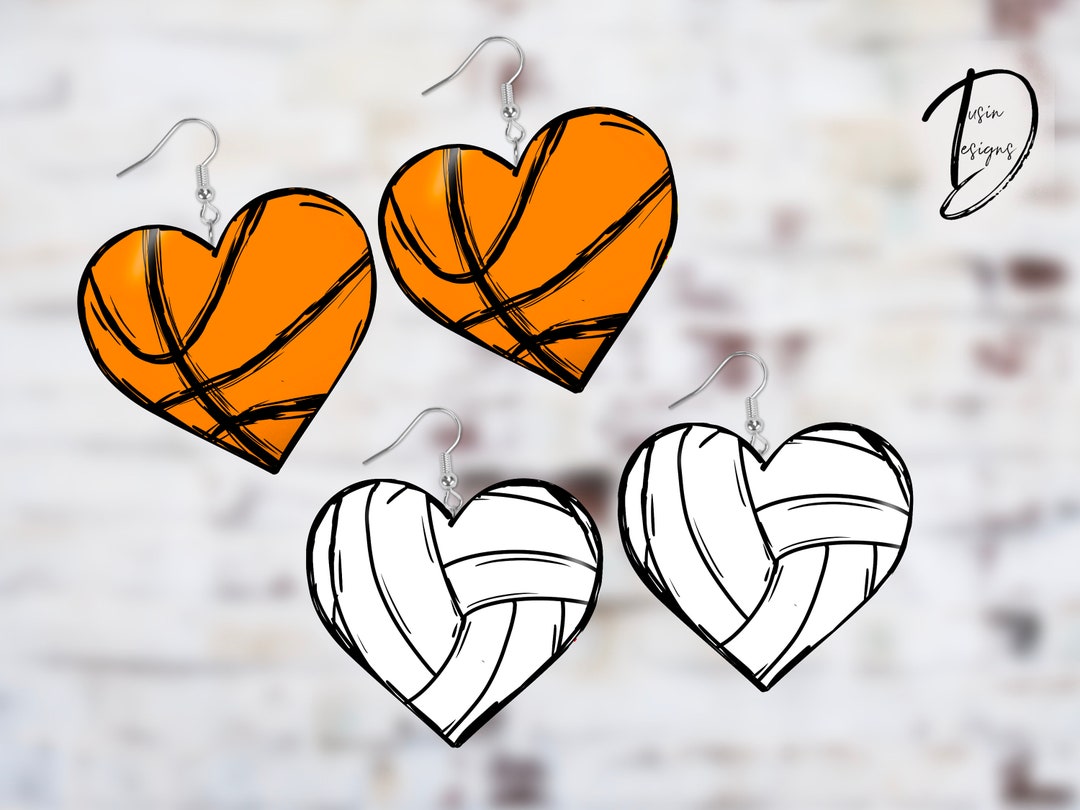 Basketball Heart PNG, Volleyball Heart PNG, Glitter Heart PNG - Etsy