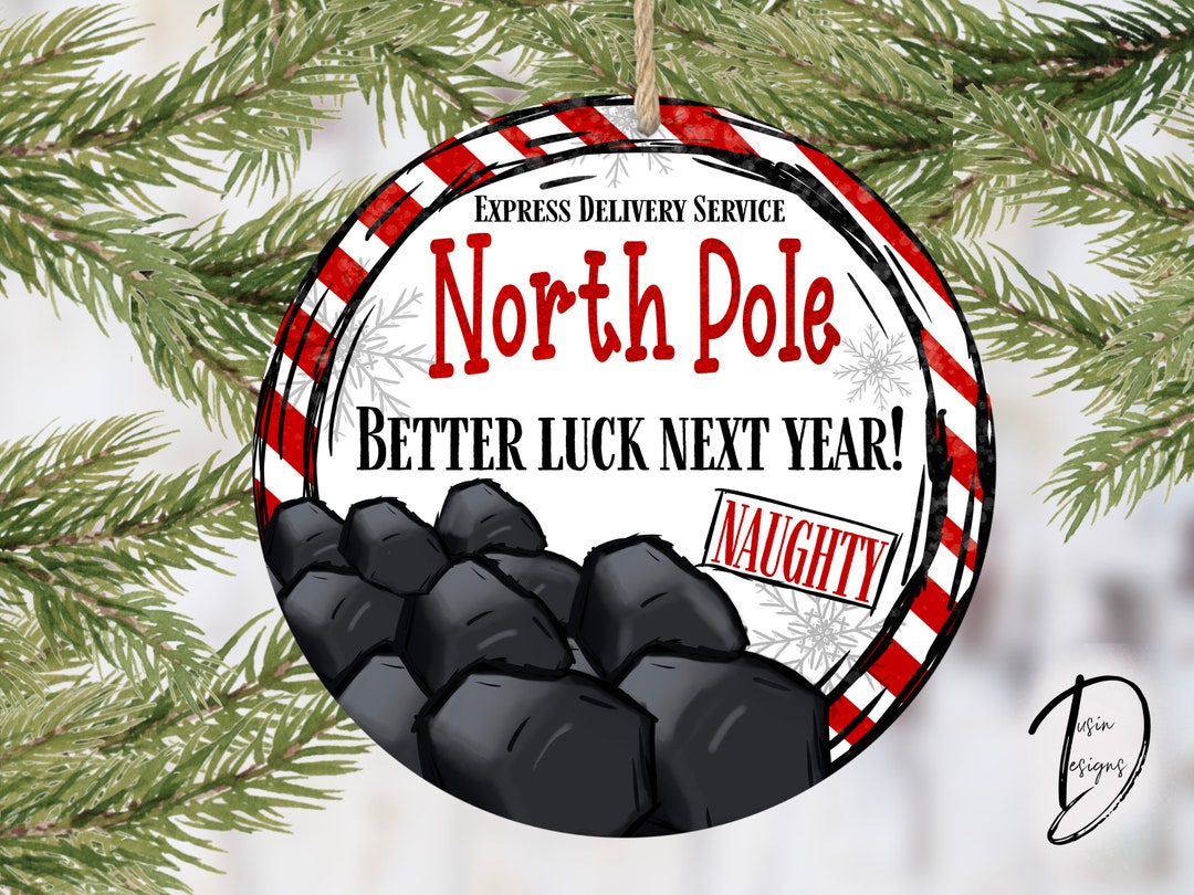 Coal Round Ornament, Coal Ornament, North Pole Coal Company - Etsy