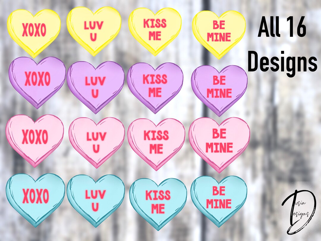 Conversation Hearts PNG, Conversation Heart, - Etsy