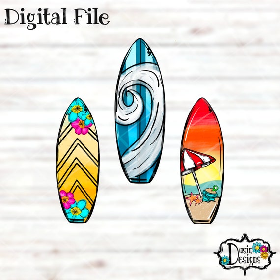 Eenvoudige Surfplankontwerpen Zomer Strand Marine Thema Casual