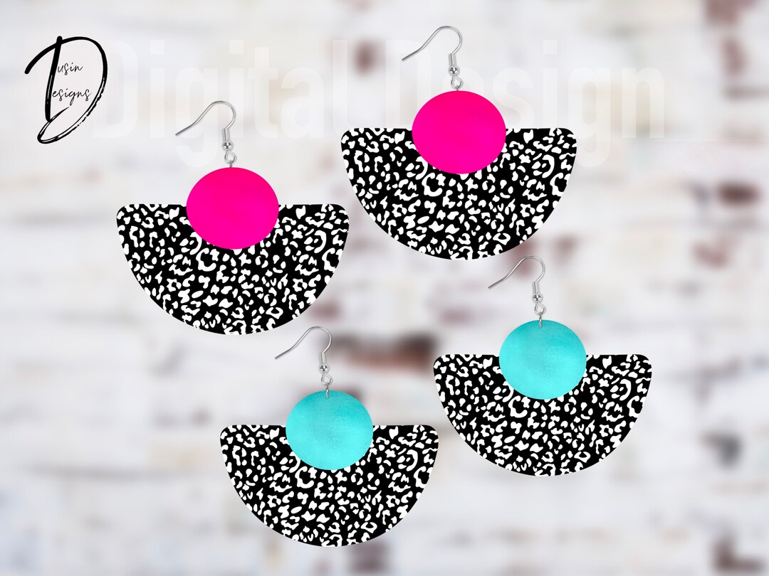 Blue Cheetah Boho, Boho Earring, Cheetah Print Earring, Boho Cheetah ...