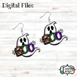 Boo Ghost Png, Boo Earrings, Coffin Earring Png, Halloween Earrings ...
