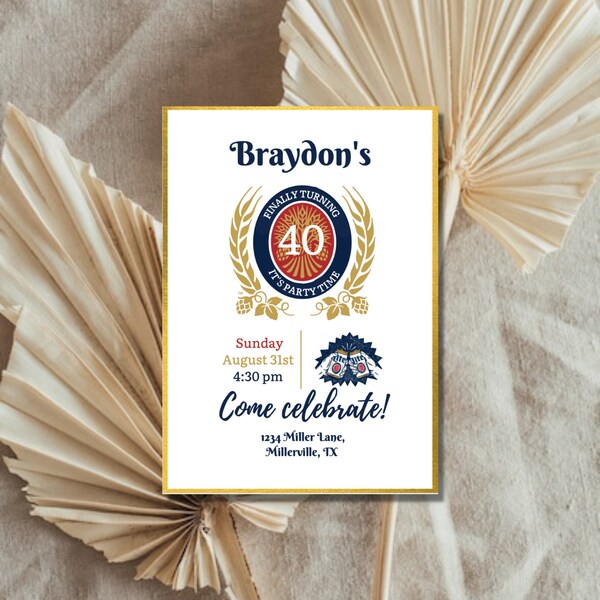 40th Birthday Invitation Guy - Etsy