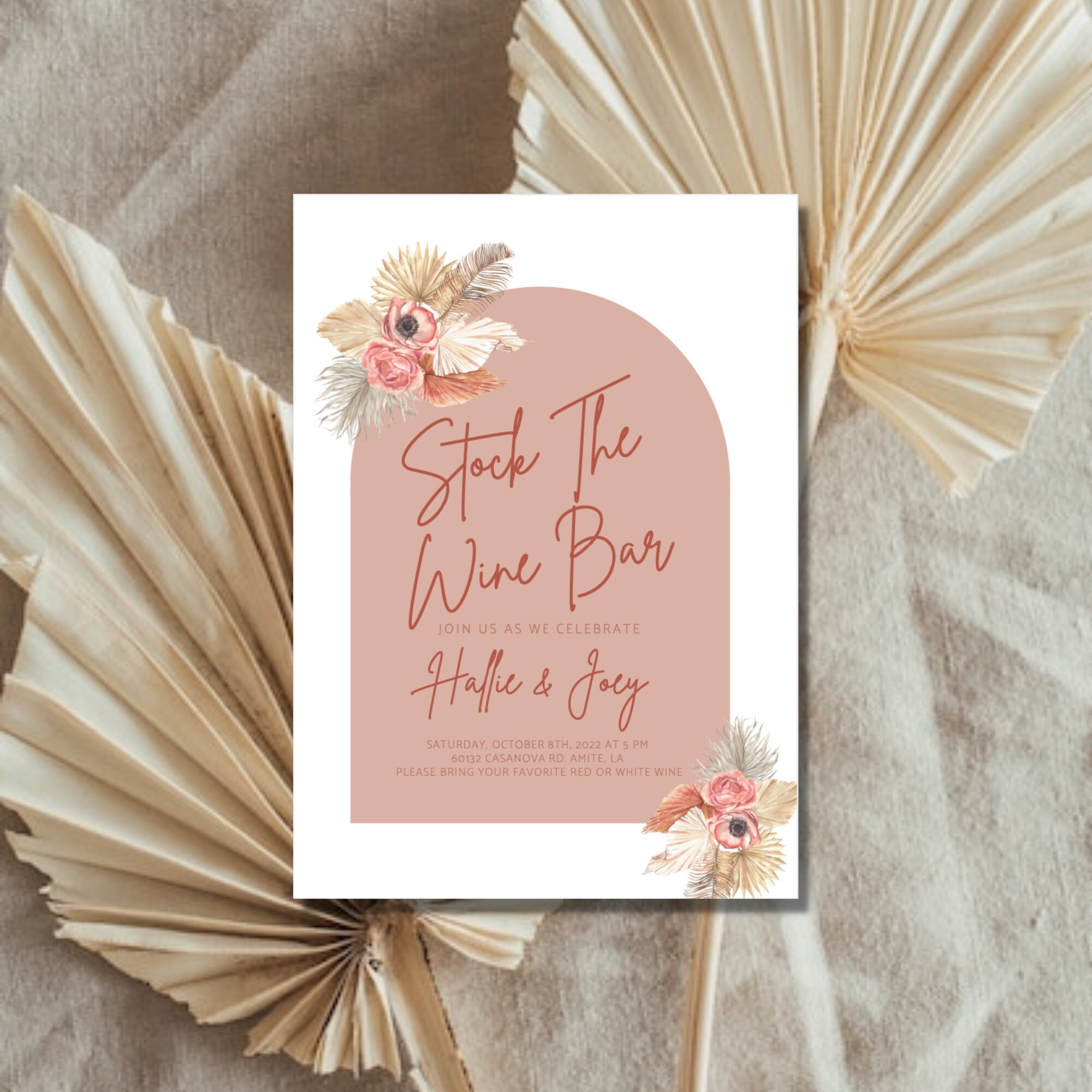 Stock the Bar Couples Wedding Invitation, Fill the Bar Rehearsal Dinner ...