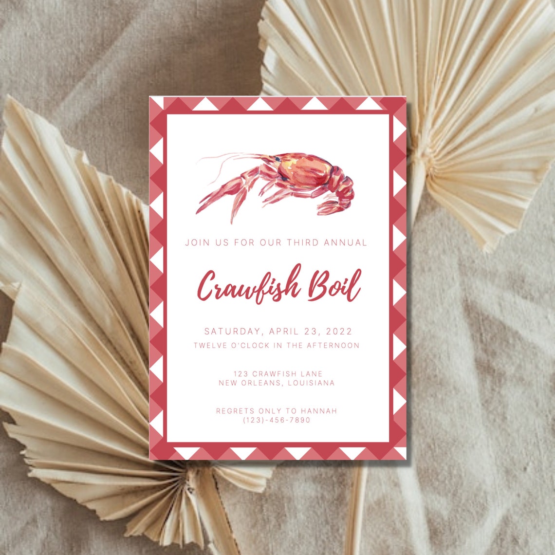 Crawfish Boil Invitation |crawfish Graduation Party | Crawfish Boil ...