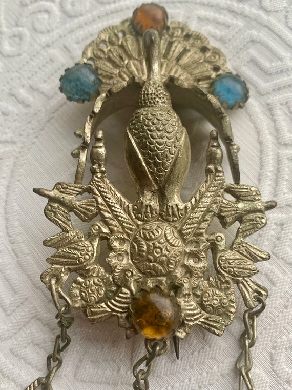 Large antique Peruvian Cloak/Tupu Pin - Gem