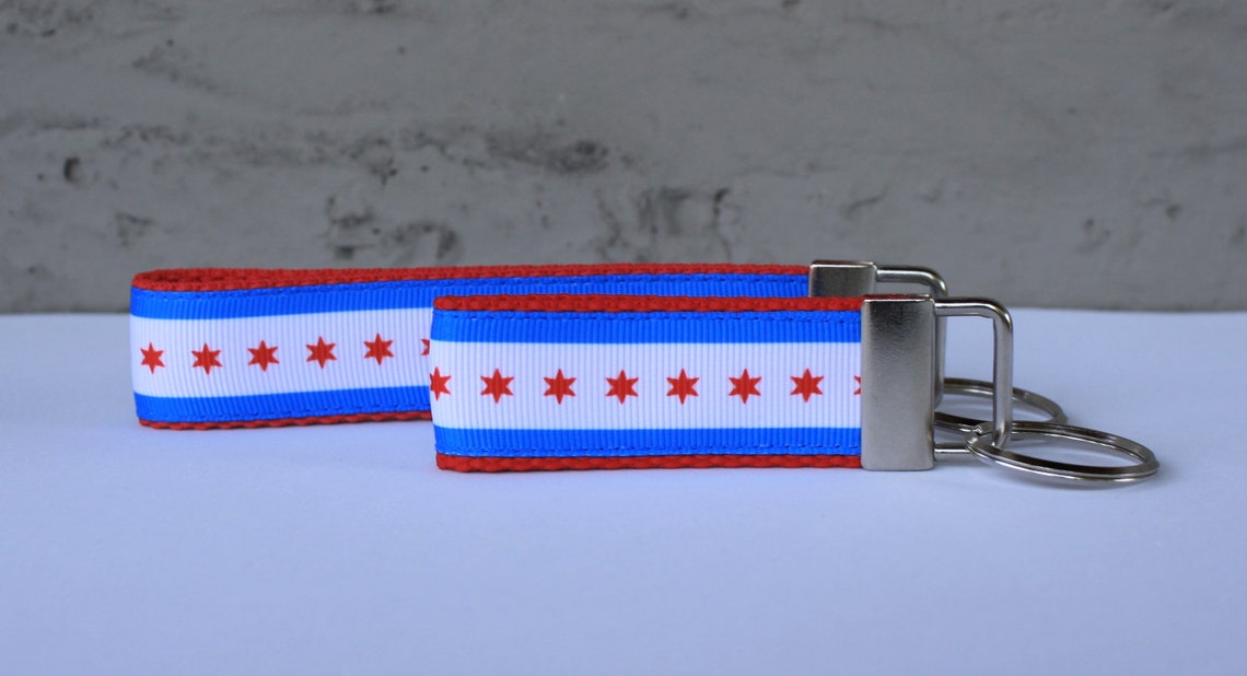 Chicago Key Fob/Chicago Flag Key Chain | Etsy