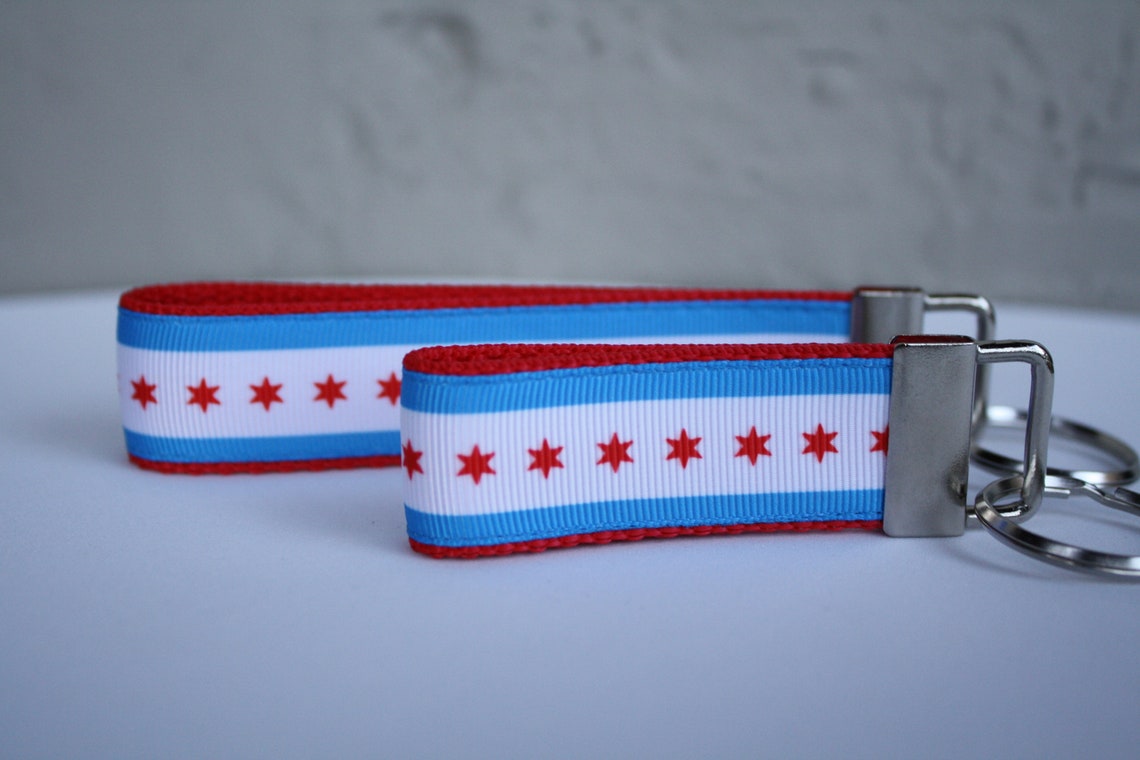Chicago Key Fob/chicago Flag Key Chain - Etsy