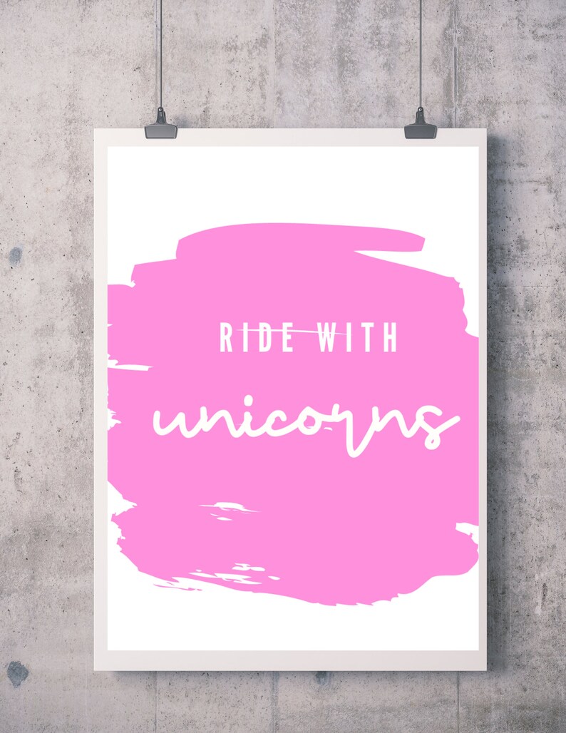 Girls Room | Unicorn | Rainbow | Printable | Rustic | Wall Art ...