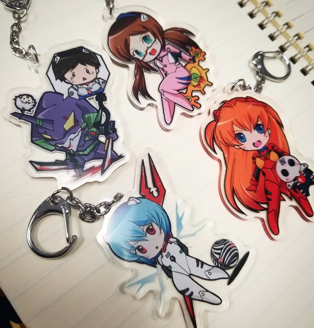 2.5 Inch Neon Genesis Evangelion EVA Acryilc Glitter Epoxy Keychain ...