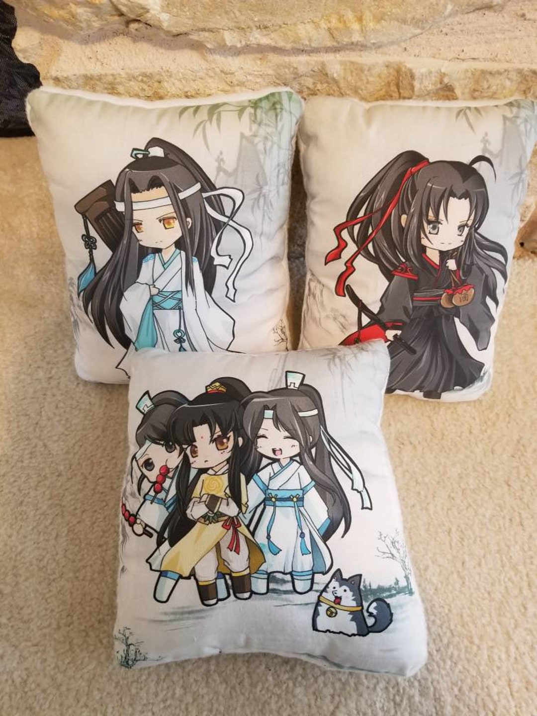 MDZS Mo Dao Zhu Shi Lan Zhan Wen Ning Wei Wu Xian Plush Cotton Pillow ...