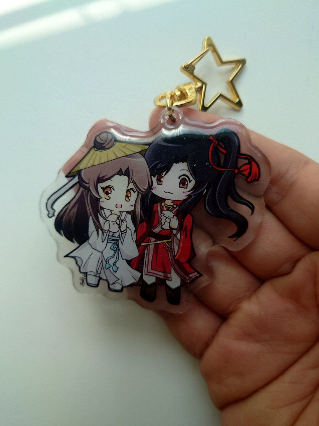 2.5 Inch Xie Lian and Hua Cheng Heavenly Blessing Acryilc Keychain San ...