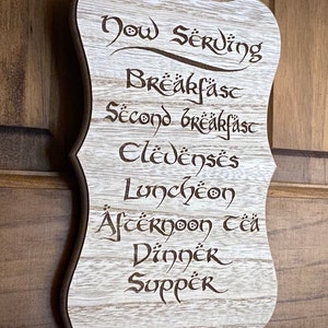 Scratch and Dent Sale!! Hobbit Daily Meals Engraved Plaque/sign. Very ...