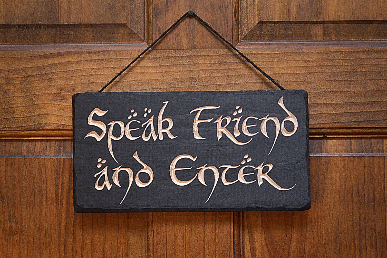 Speak Friend and Enter. Engraved Solid Wood. Very Nice Gift | Etsy