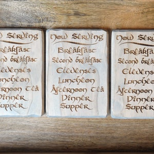 Scratch and Dent Sale Hobbit Daily Meals Sign / Plaque Solid Wood ...