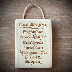Scratch and Dent Sale Hobbit Daily Meals Sign / Plaque Solid Wood ...