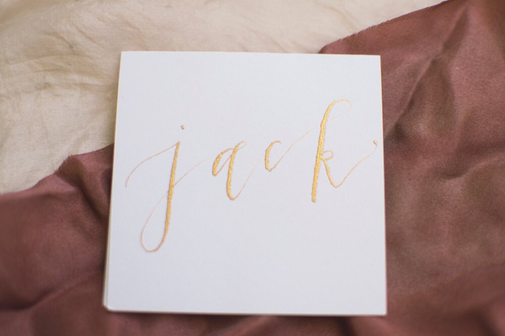 Modern Calligraphy Square Place Cards Escort Cards Wedding | Etsy