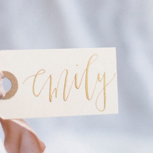 Modern Calligraphy Manila Gift Tag With Gold Ink | Place Cards ...