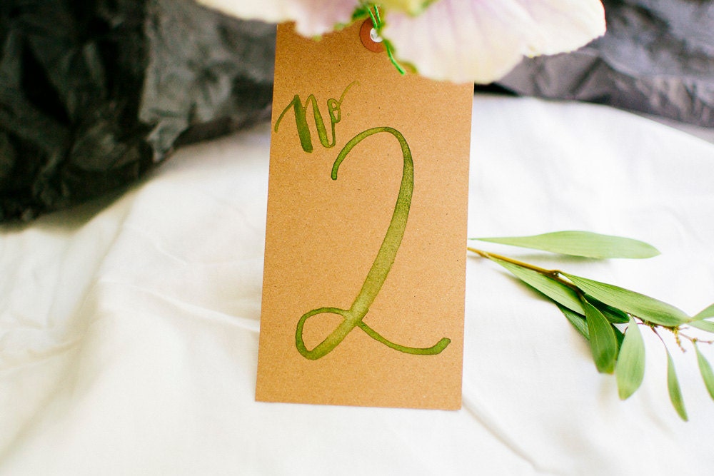 Watercolor Gift Tag Table Numbers Wedding Special Events - Etsy
