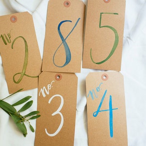 Watercolor Gift Tag Table Numbers | Wedding | Special Events | Rustic ...