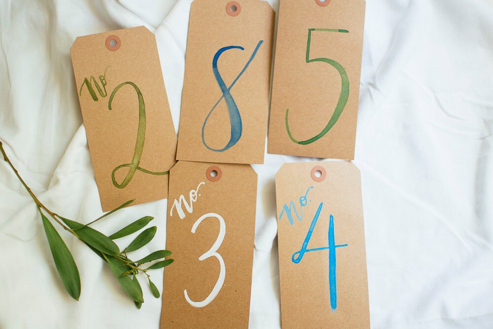 Watercolor Gift Tag Table Numbers Wedding Special Events - Etsy
