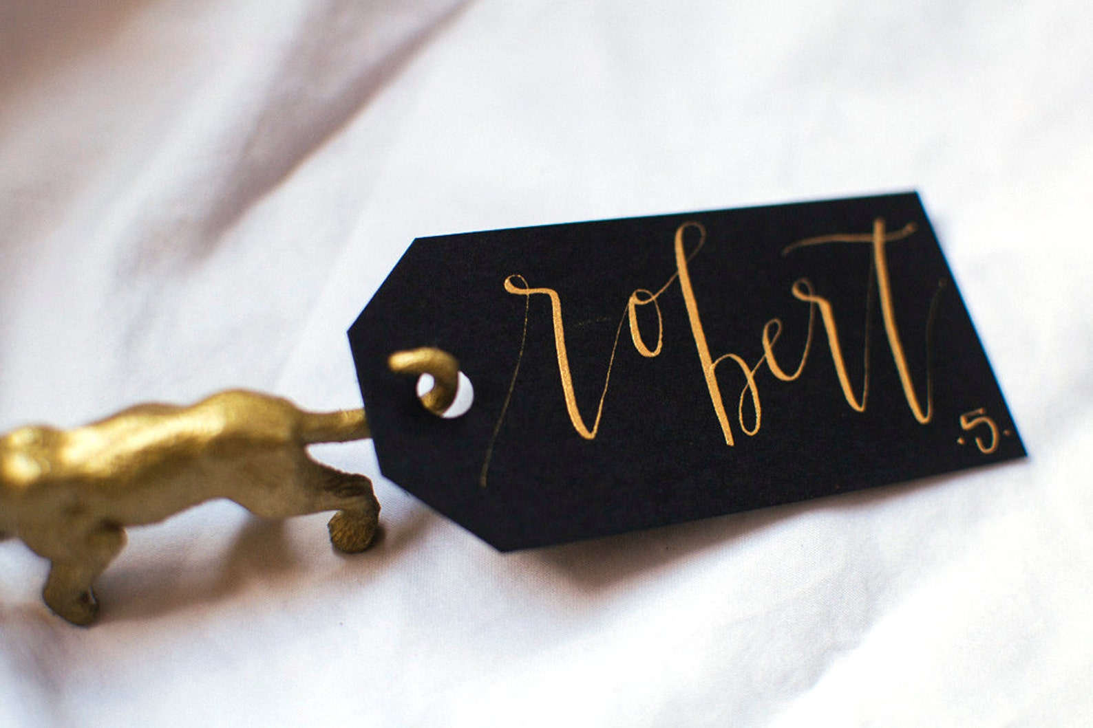 Modern Calligraphy Black Gift Tags With Gold Ink | Personalized ...
