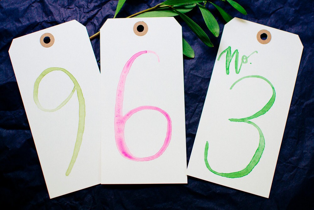 Watercolor Gift Tag Table Numbers Wedding Special Events - Etsy