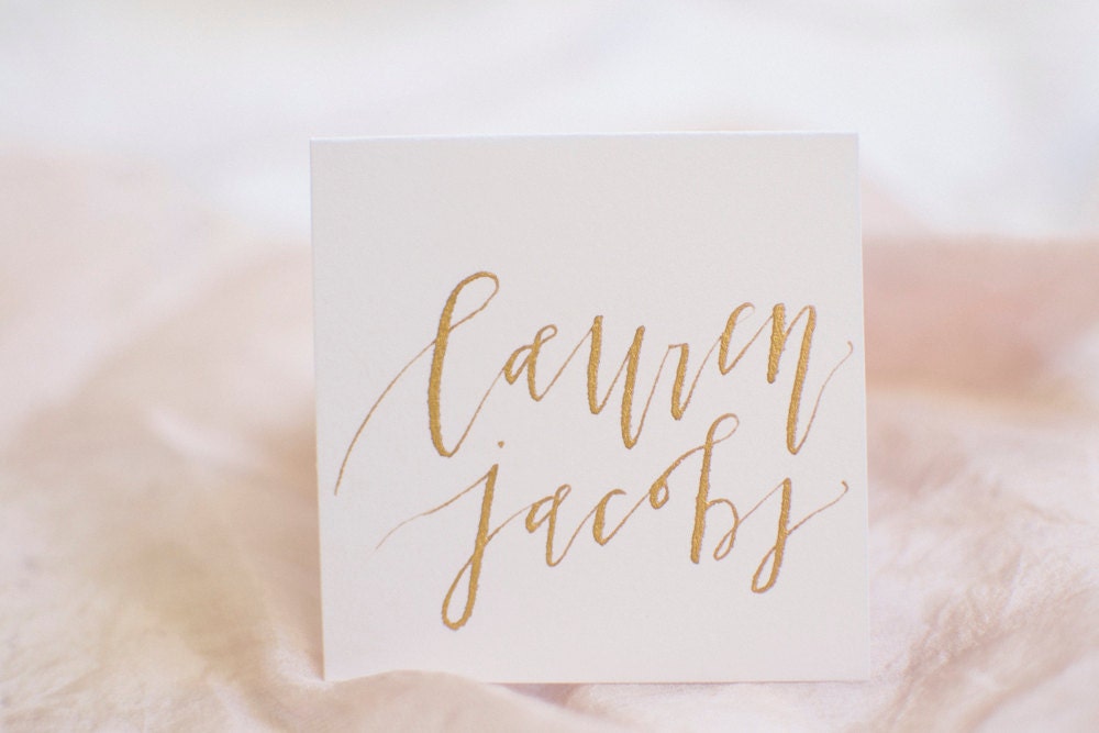 Modern Calligraphy Square Place Cards Escort Cards Wedding | Etsy
