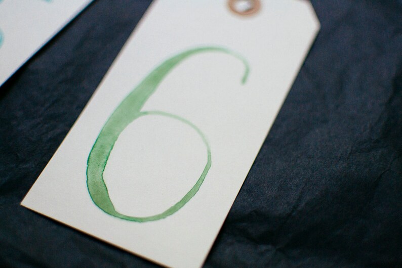 Watercolor Gift Tag Table Numbers wedding special events | Etsy