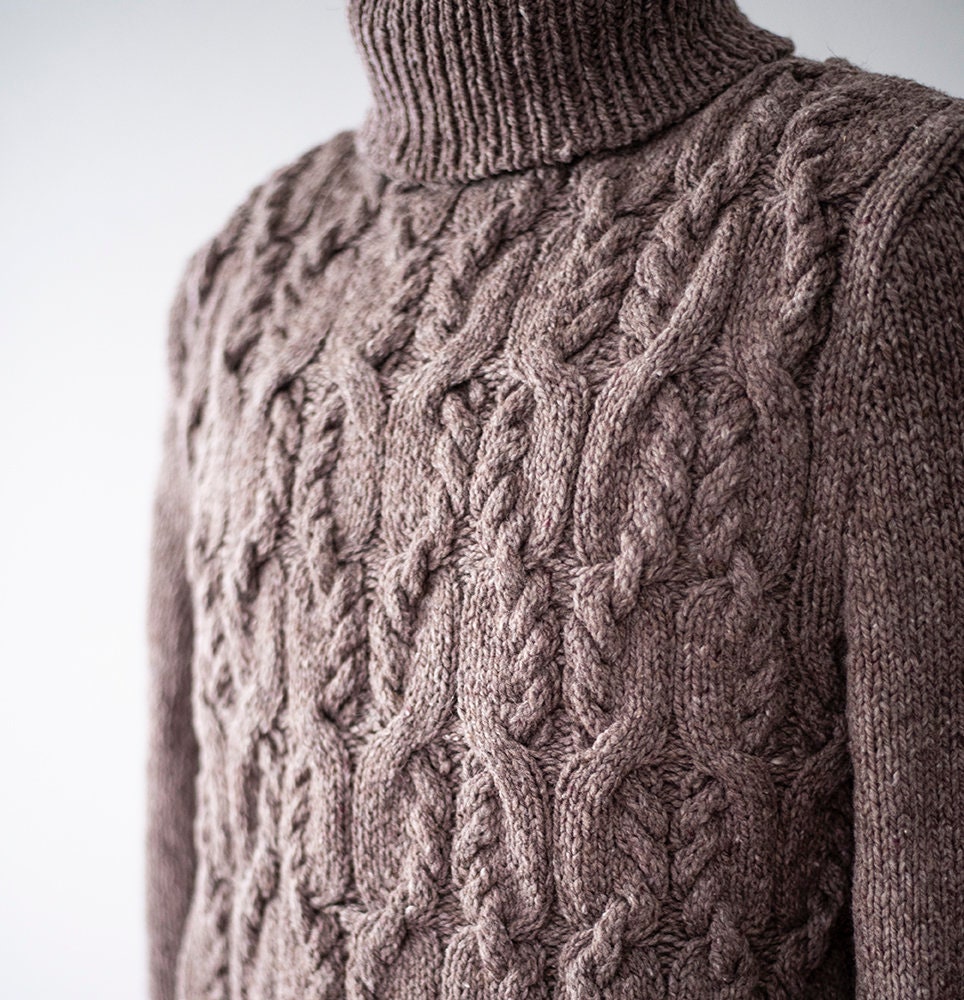 INSTANT DOWNLOAD PDF Knitting Pattern for Men's Aran Sweater Pullover ...