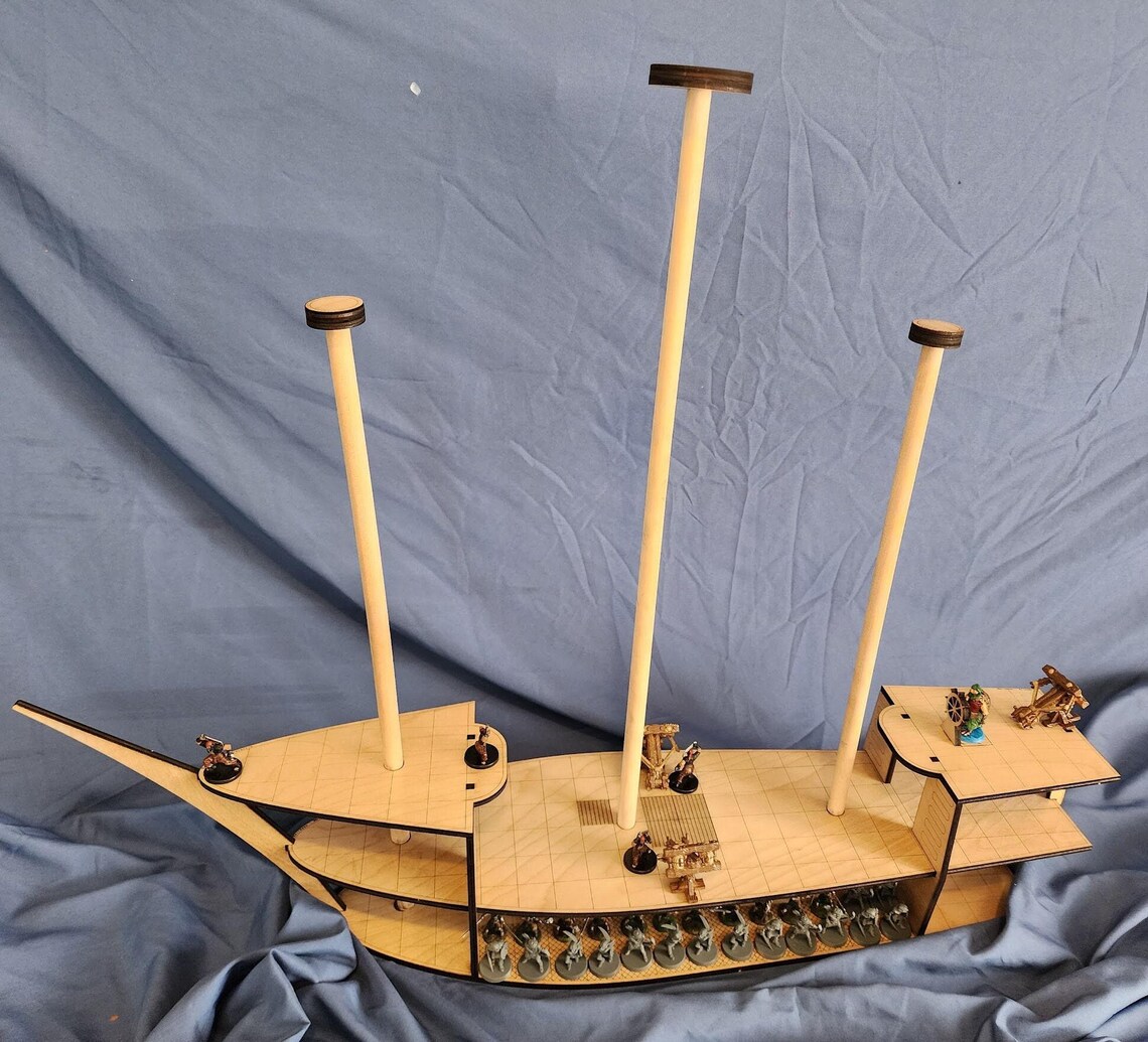 Collapsible, Dimensioned Galleass | Enriching TTRPG Interactive Boat ...
