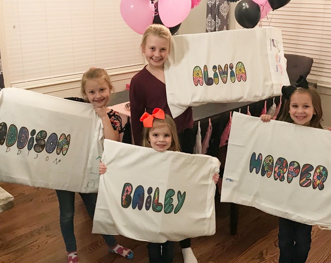 Color Me Personalized Pillow Case Slumber Party Sleepover Gifts ...