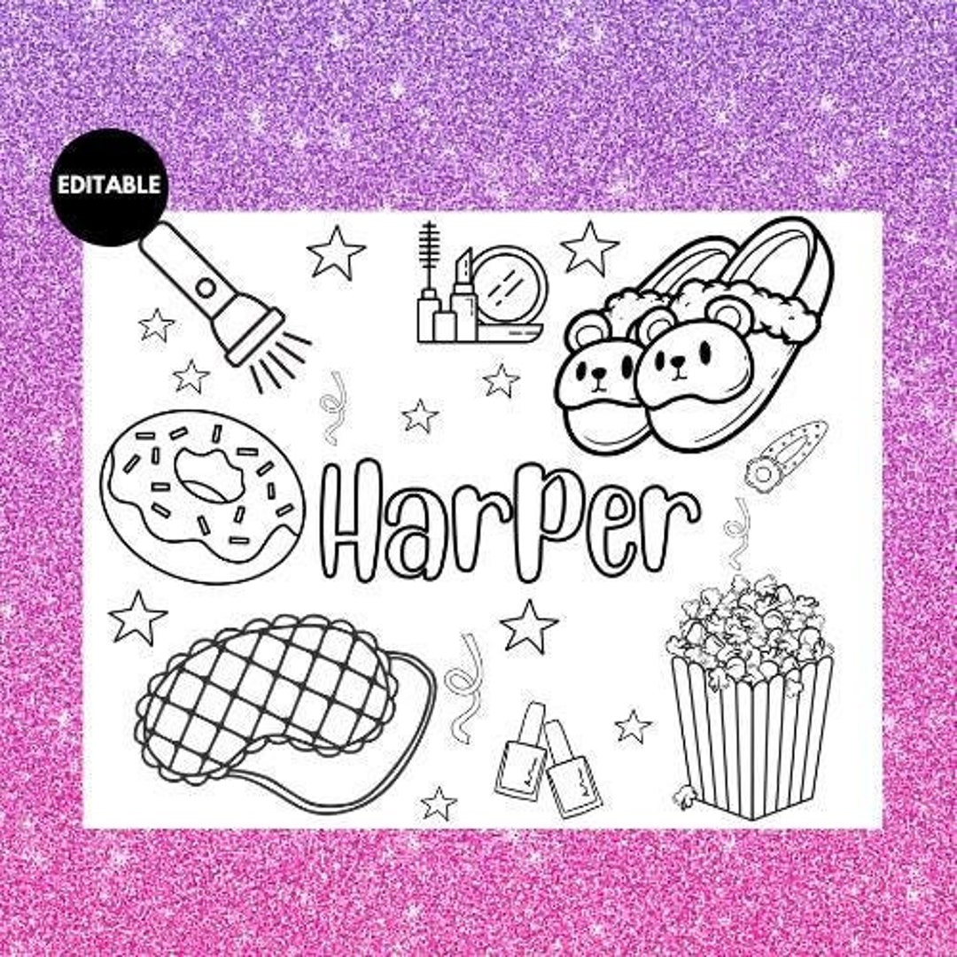 EDITABLE Coloring Sheet, Whimsical Fun Cute Coloring Sheet, Add Your ...