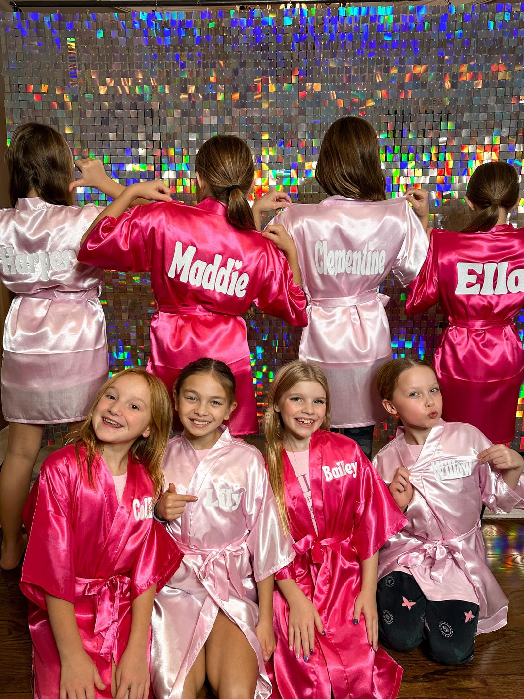 Custom Spa Birthday Party Robes, Custom Kids Satin Robes, Sleepover ...