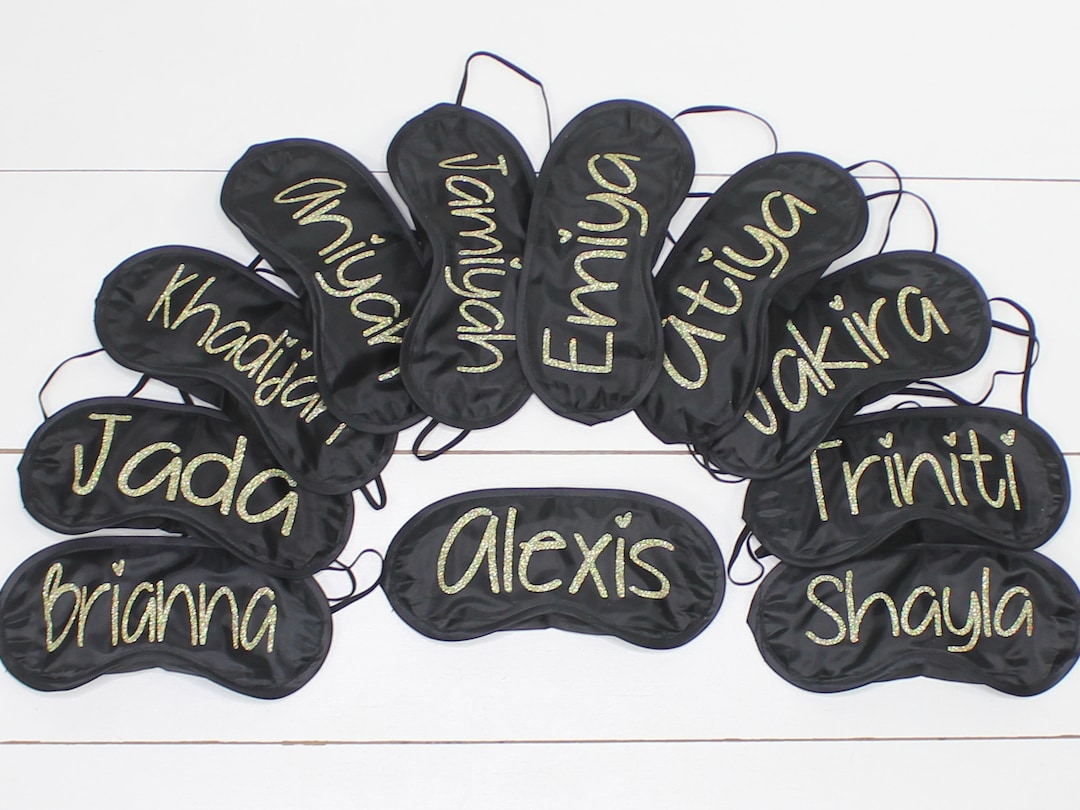 Personalized Sleep Masks-- Great for Dance, Parties, Cheer, Bridesmaids ...