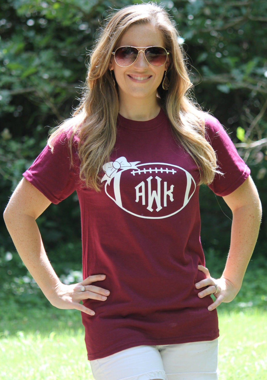 Football Monogram Shirt Short Sleeve Personalized Tee - 20 Tee Color ...