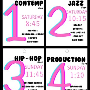 Dance Costume Hanger Tags, Dance Competition Printable Costume Garment ...