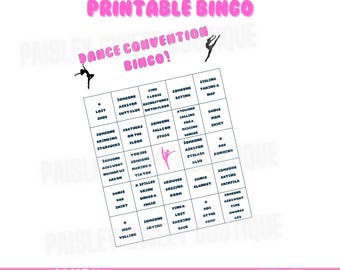 Dance Competition Bingo Cards - Etsy