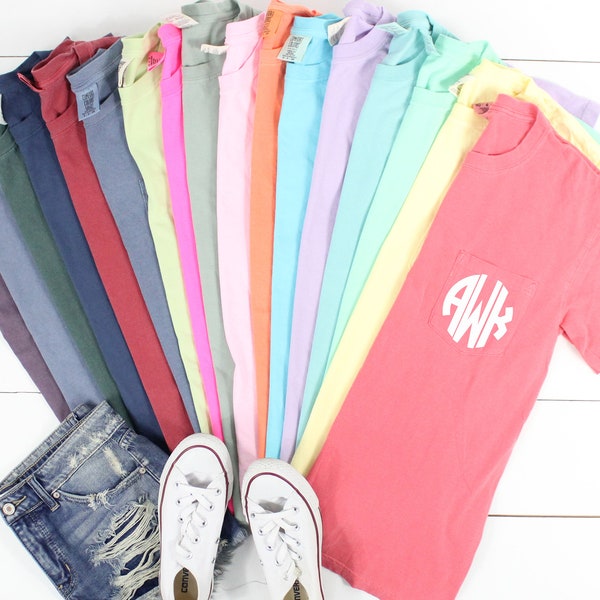 Monogram Pocket Tee - Etsy