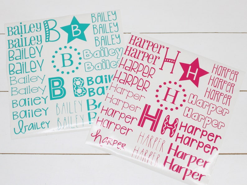 12 X 12 Inch Sheet of Vinyl Decals 20 Names 5 First - Etsy